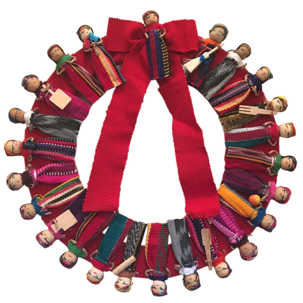 Large Festive Mayan Doll Wreath with Bow 12" – Taraluna - Fair Trade ...