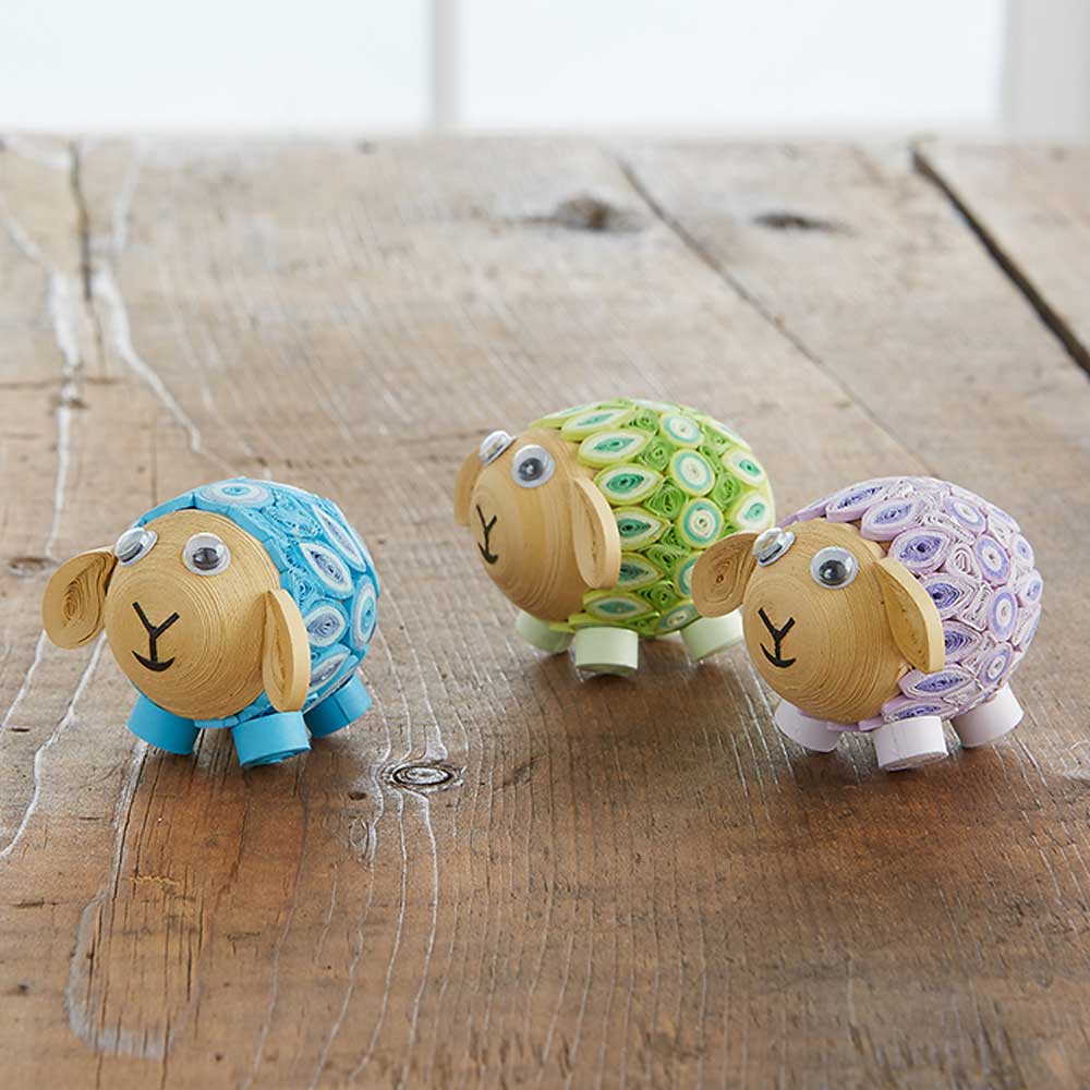 Pastel Lamb Trio - Hand Quilled Paper – Taraluna - Fair Trade, Organic ...